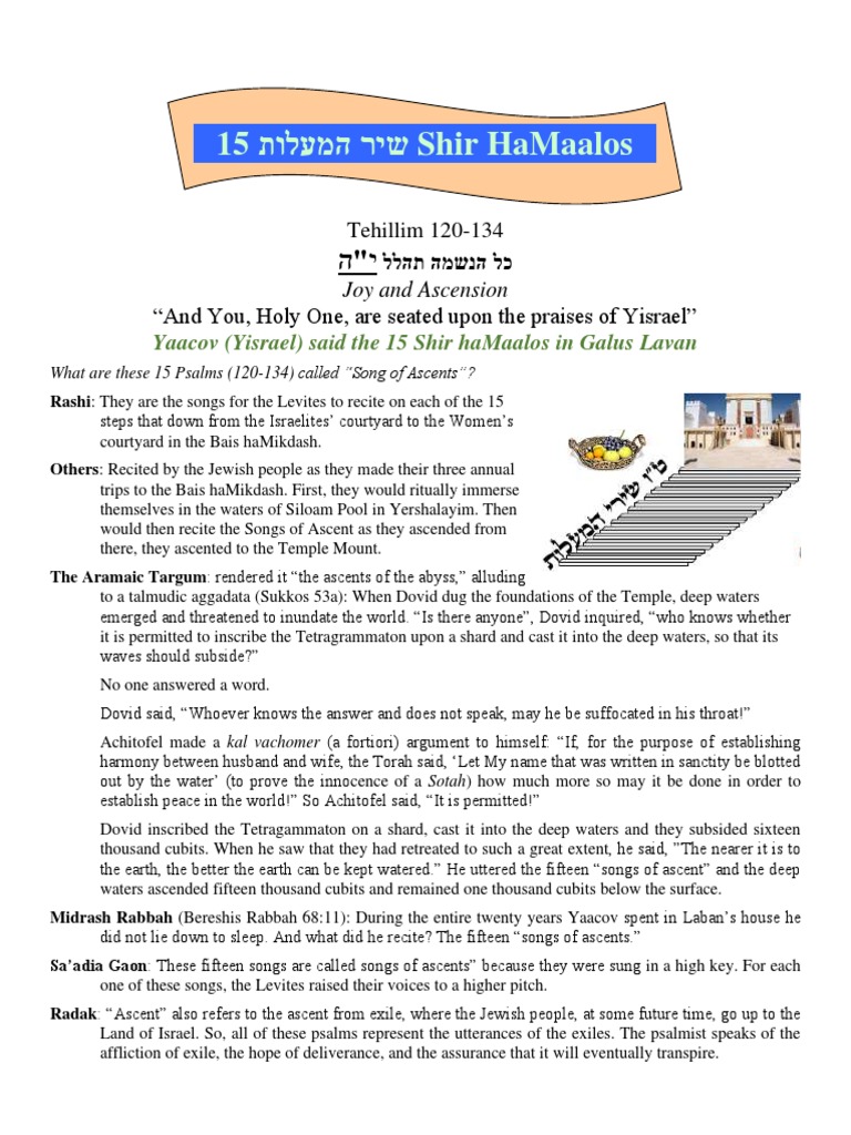 Overview of The 15 Shir HaMaalos | PDF | Names Of God In Judaism ...