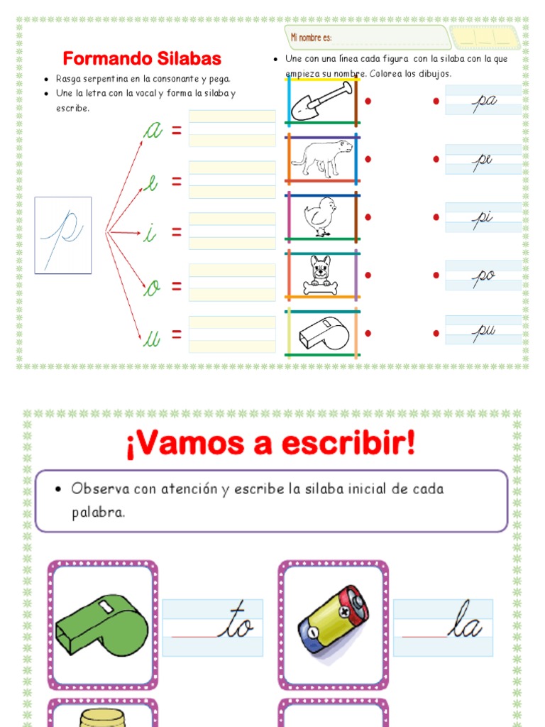Repaso de Las Silabas P | PDF