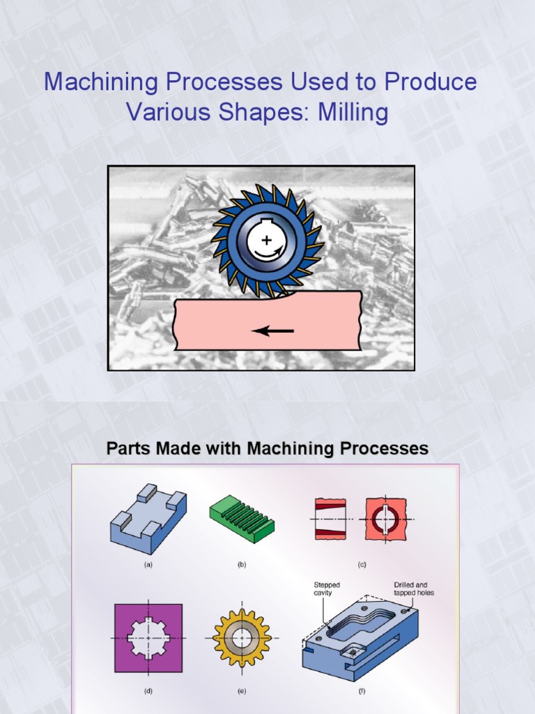 Machining Processes Used To Produce Various Shapes: Milling | PDF ...