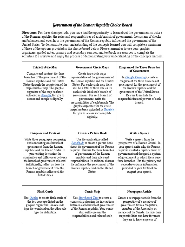Choice Board | PDF