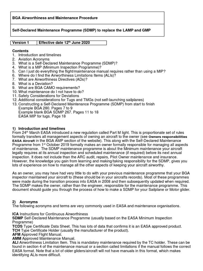 BGA Self-Declared Maintenance Guide | PDF | Aerospace | Aircraft