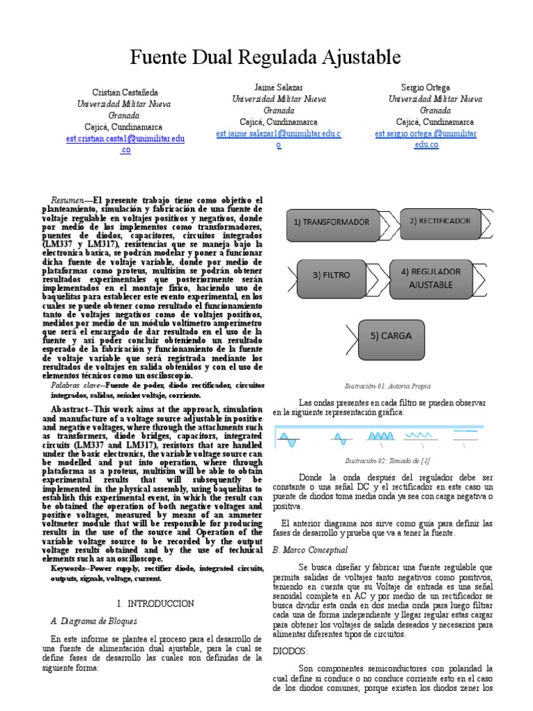 Fuente de Poder Variable | PDF | Corriente eléctrica | Diodo
