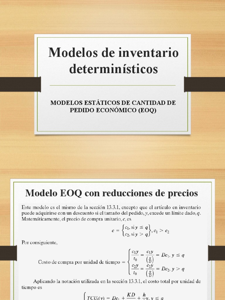 Modelos de Inventario Determinísticos EOQ Con Reducción de Precios, Lim. Alm. | PDF