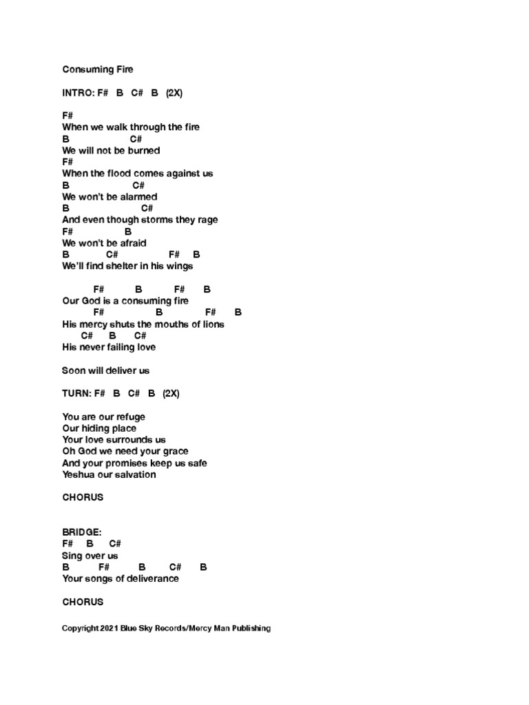 Consuming Fire CHORDS | PDF | Art