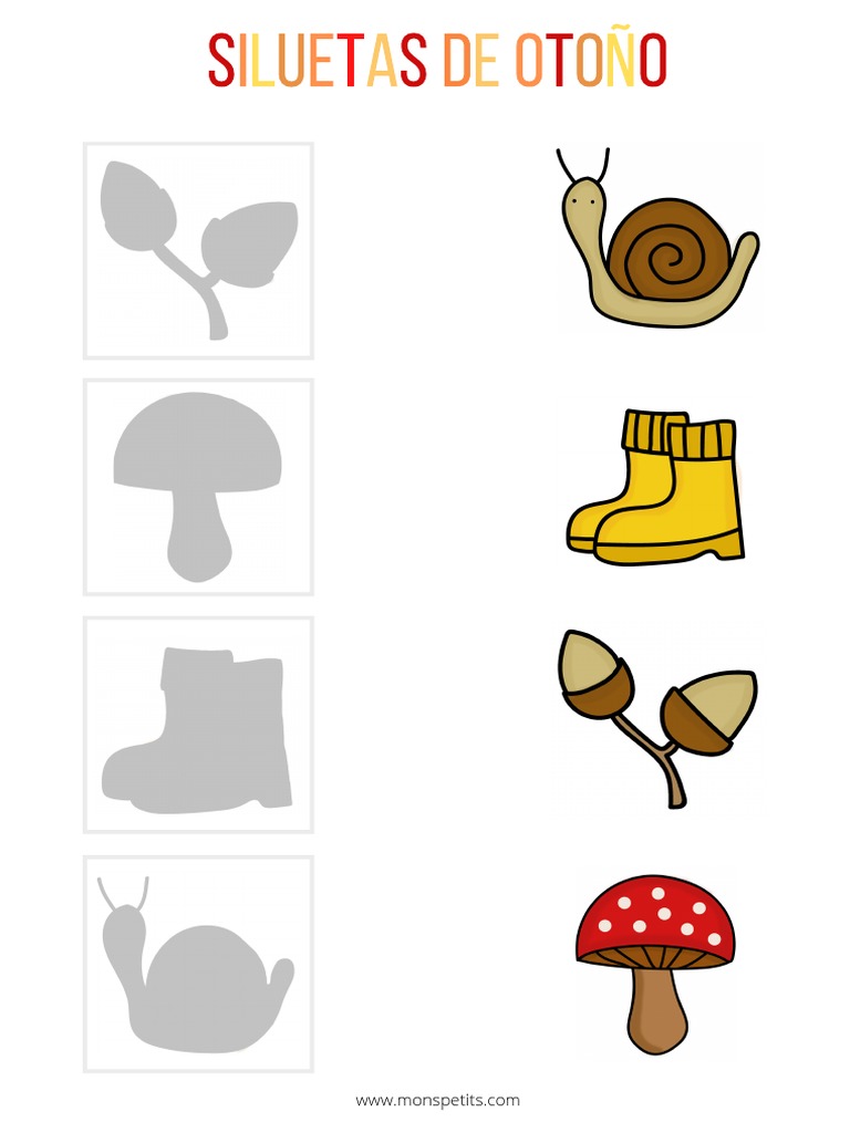 Actividades de Otoño Descargables Gratis PDF Siluetas de Otoño | PDF