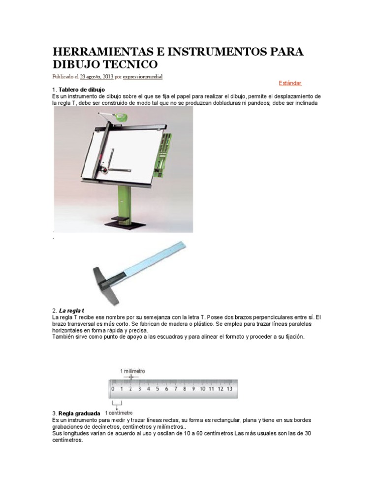 Herramientas e Instrumentos para Dibujo | Descargar gratis PDF | Lápiz ...