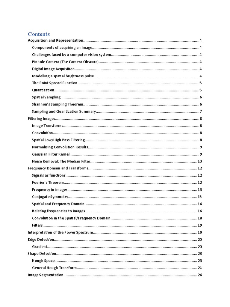Image Processing and Computer Vision Notes | PDF | Image Segmentation ...
