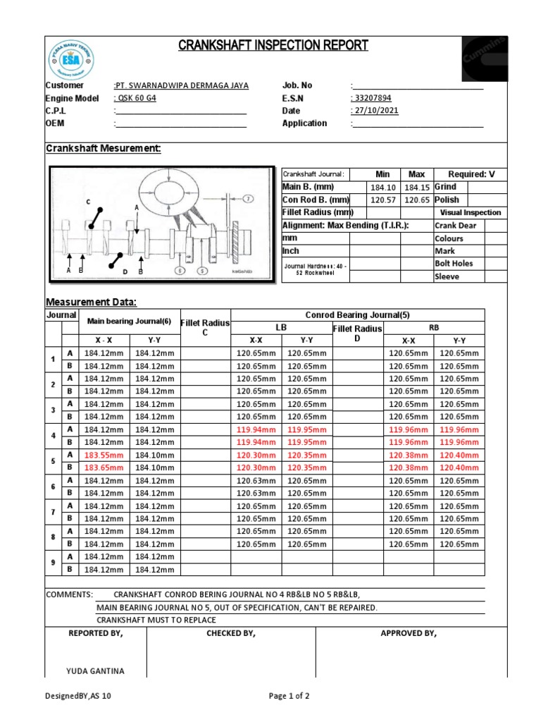 Crankshaft Measurement | PDF | Engine Technology | Mechanical Engineering
