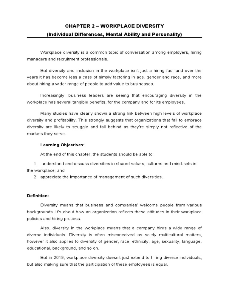 Understanding Workplace Diversity Challenges | PDF | Diversity ...