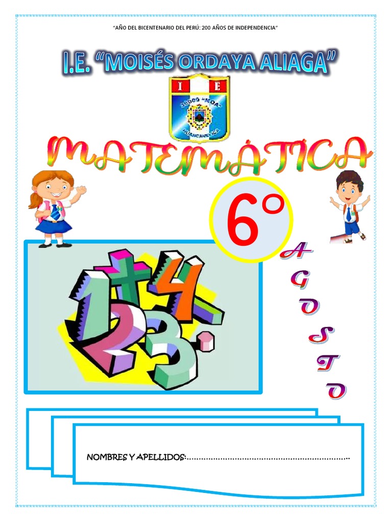 COMPENDIO MATEMÁTICA 6to | PDF | Soporte | Matemáticas