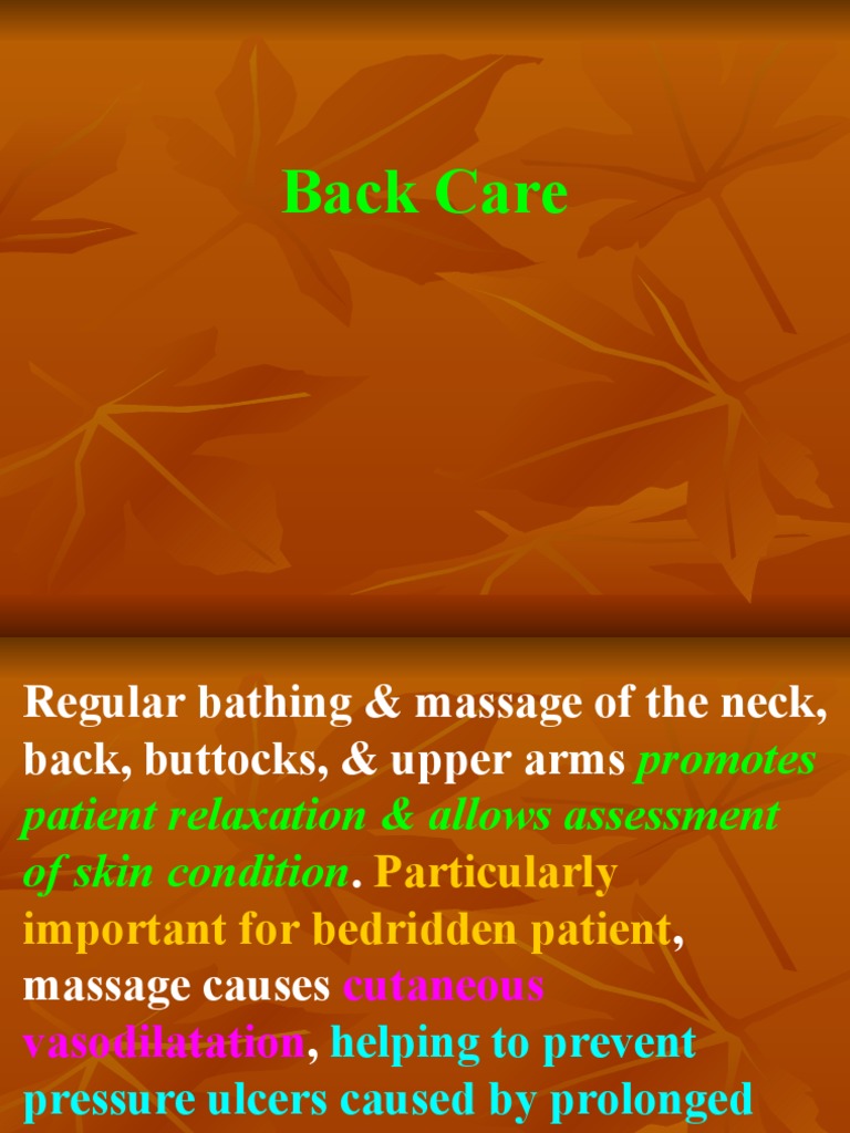 Back Massage Techniques for Nursing | PDF | Massage | Health Sciences