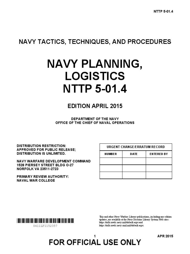 7 NTTP 5 01.4 Naval Planning Logistics USN 2015 Ingles Complementaria ...