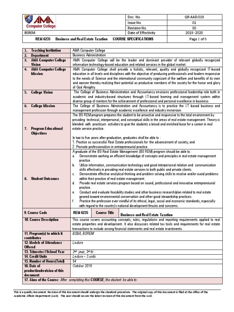 BSREM Business and Real Etate Taxation | PDF | Taxes | Property Management