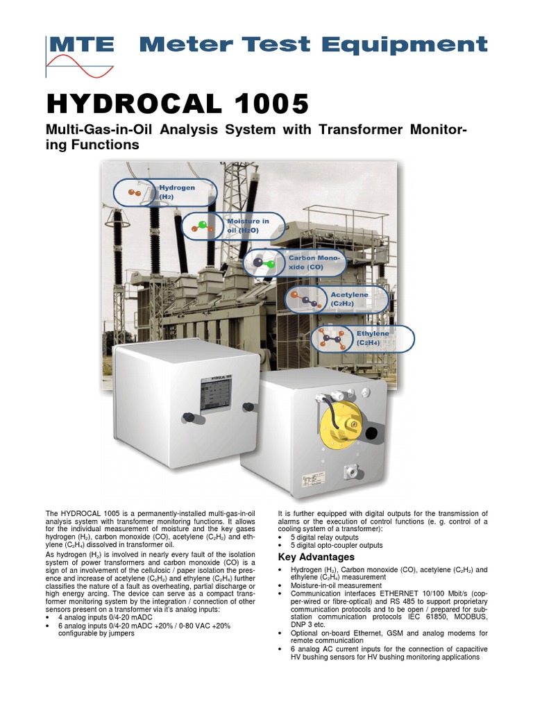 Hydrocal 1005: Multi-Gas-in-Oil Analysis System With Transformer ...