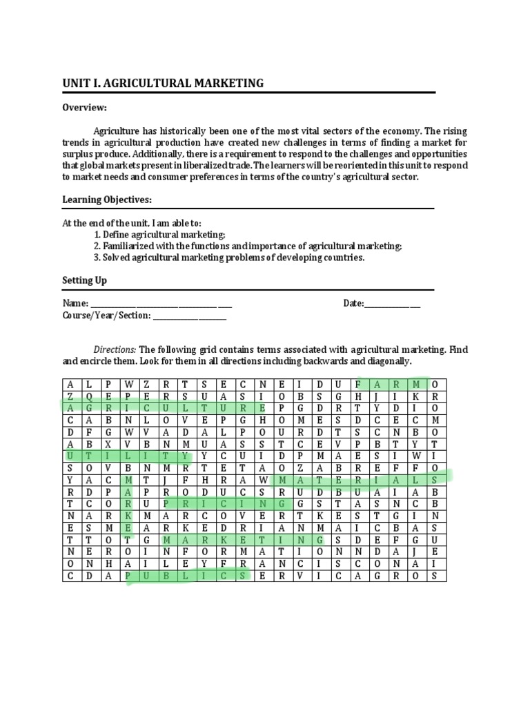 Agricultural Marketing Basics | PDF | Agriculture | Marketing