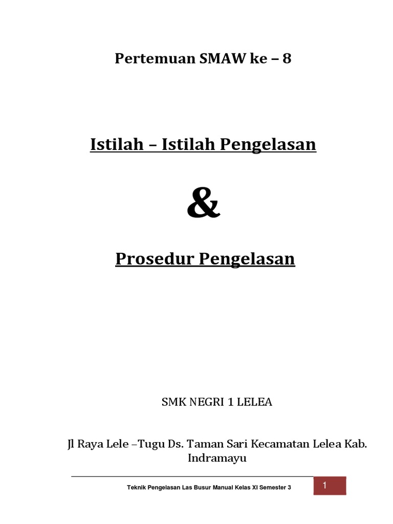 Pertemuan Ke - 8 Smaw | PDF | Teknologi & Rekayasa