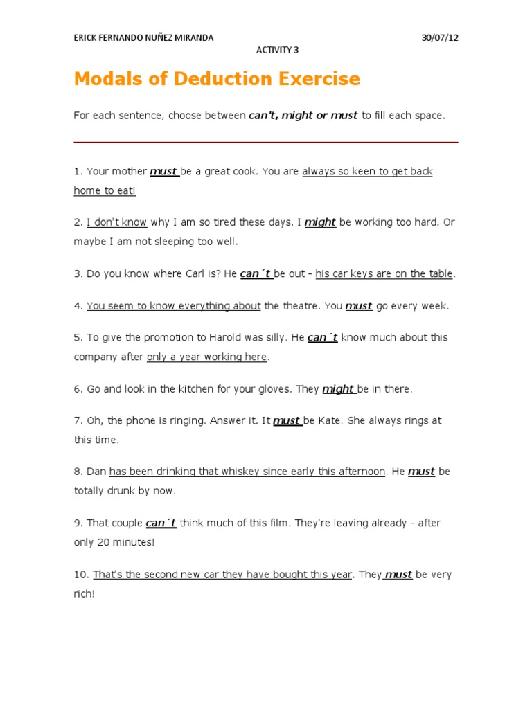 Activity 3 Modal of Deduction | PDF