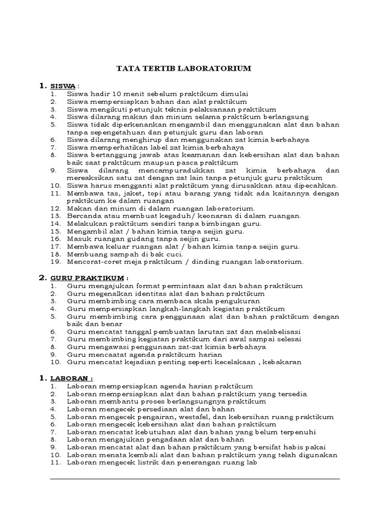 Tata Tertib Lab | PDF