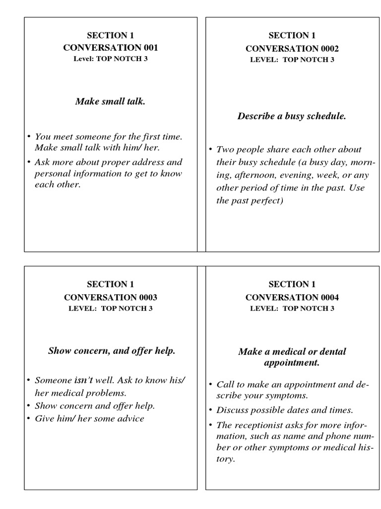 Conversation Starters and Practice Topics for English Language Learners ...