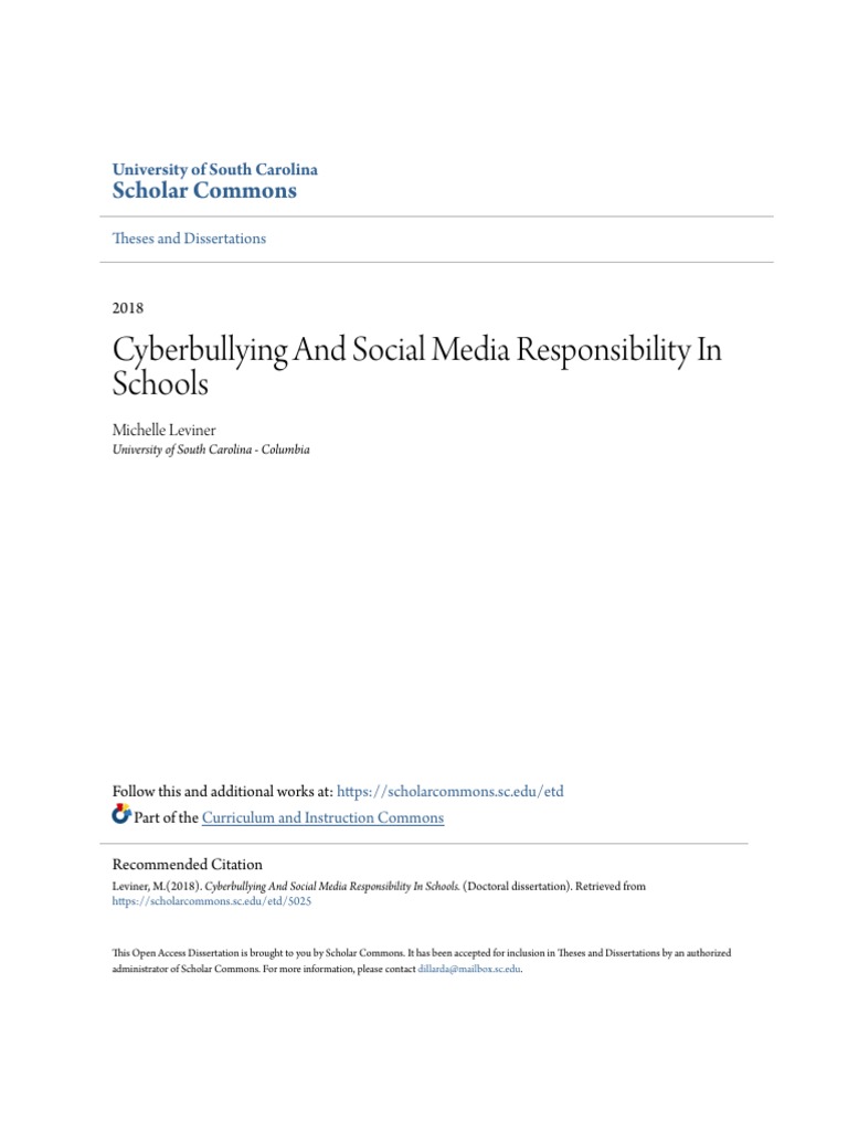 Cyberbullying and Social Media Responsibility in Schools | PDF ...