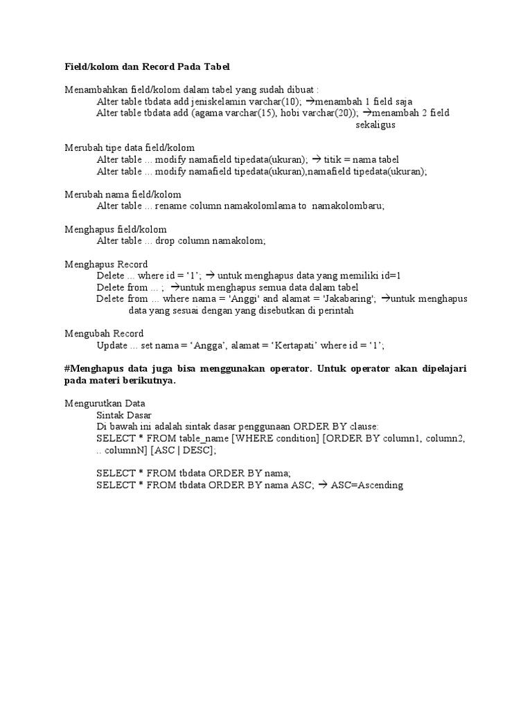 Field Dan Record | PDF