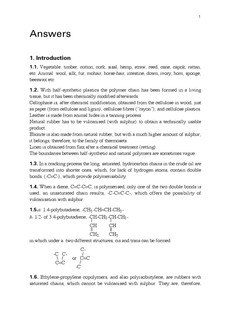 Problems Polymers. Solutions | Download Free PDF | Polymers | Copolymer