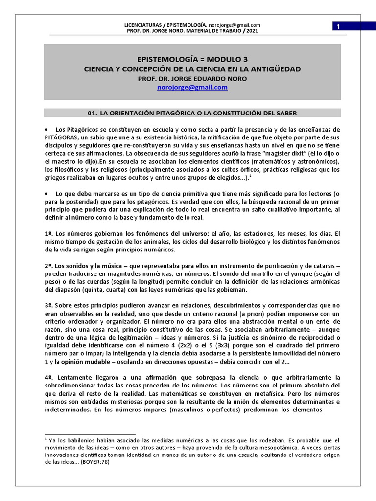 Episteme | PDF | Universo | Pitágoras