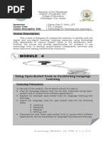 Module 3 - Using Open-Ended Tools in Facilitating Language Learning | PDF | Microsoft Word ...
