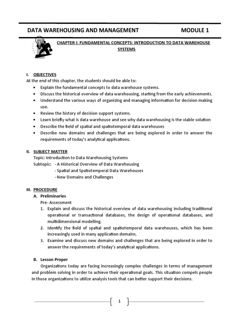Assignment On Chapter 1 Data Warehousing and Management | PDF | Data ...