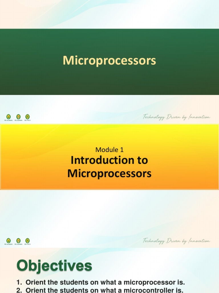 Module 01 Introduction To Microprocessors | PDF | Central Processing Unit | Microprocessor