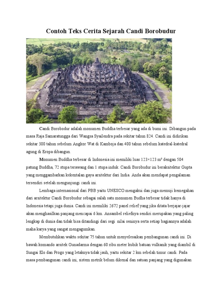 Contoh Teks Cerita Sejarah Candi Borobudur | PDF