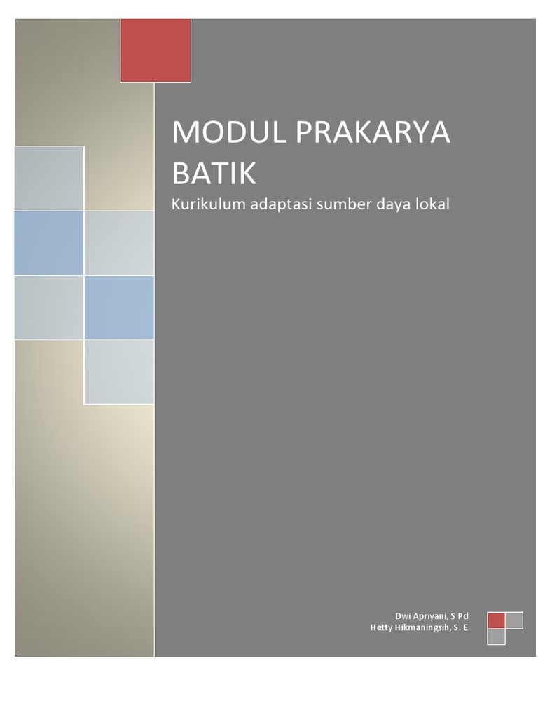 Modul Prakarya: Pelatihan Batik SMA | PDF