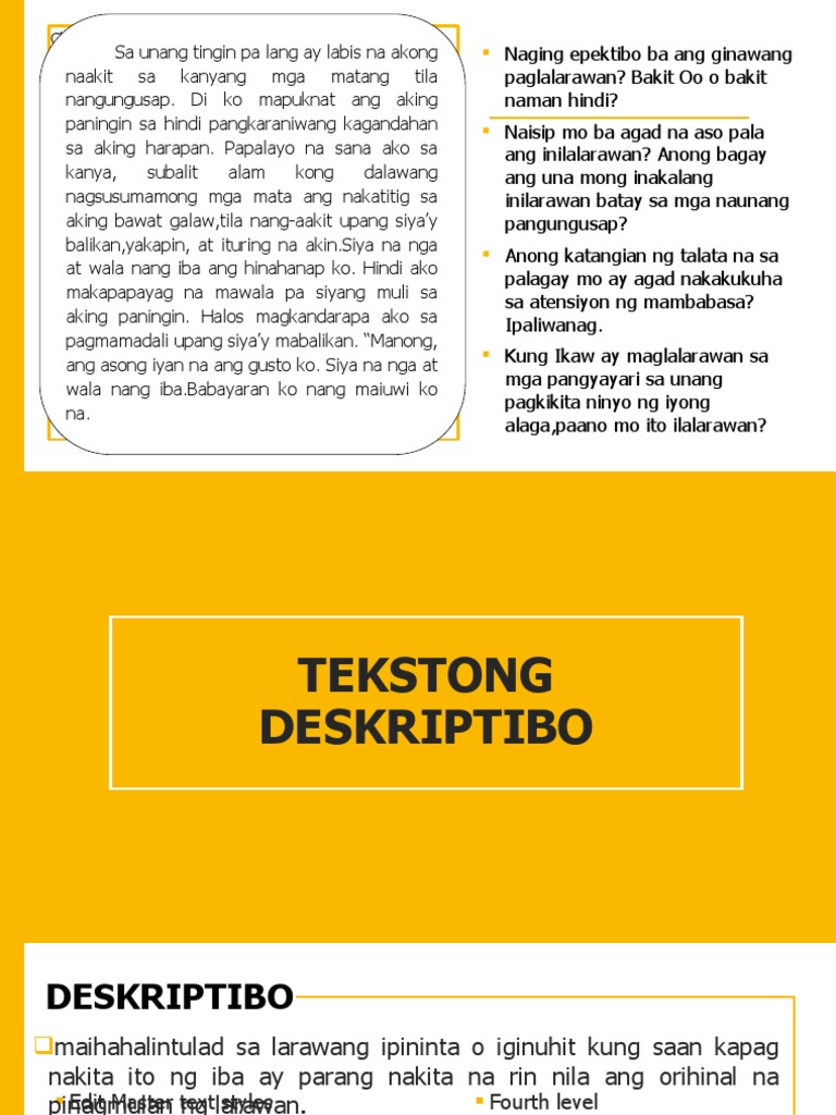 Tekstong Deskriptibo | PDF