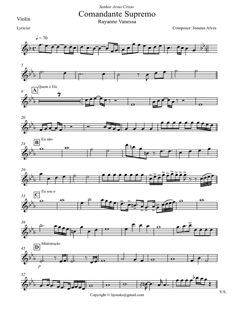 Comandante Supremo - Rayanne Vanessa - Violin | PDF