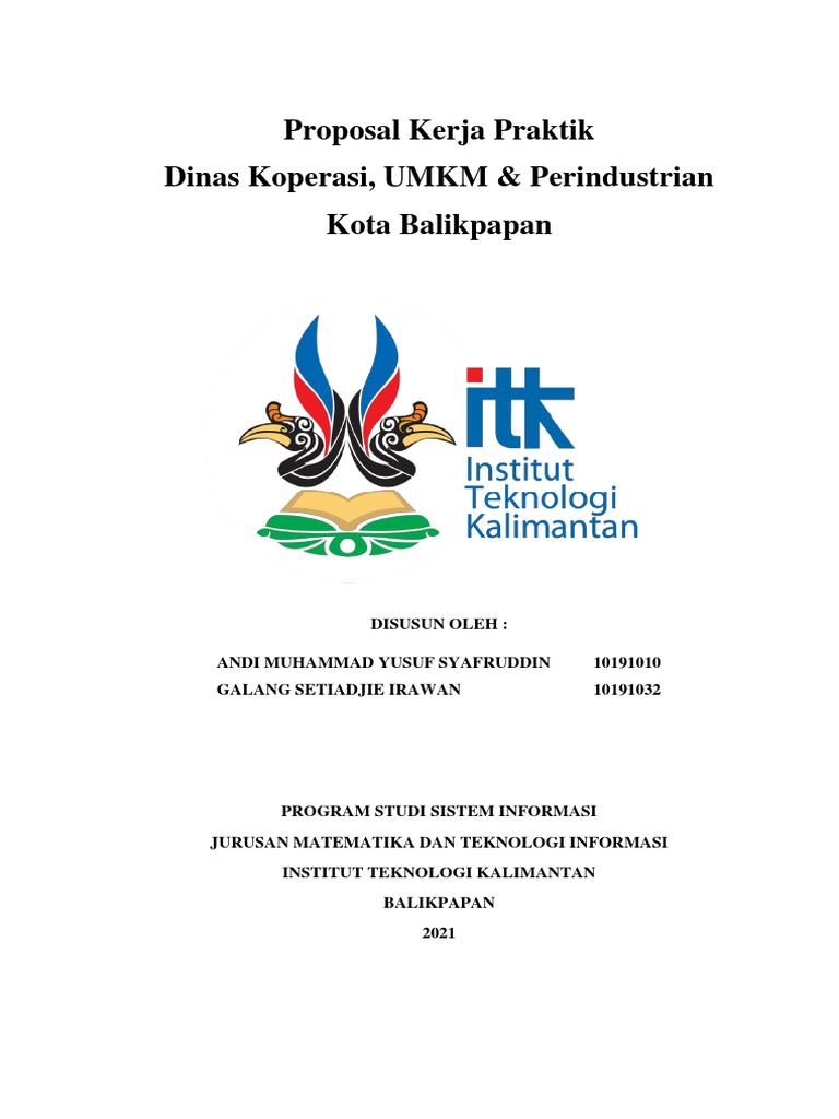Proposal KP - Disperindagkop - Andi Muhammad Yusuf Syafruddin - Galang Setiadjie Irawan ...