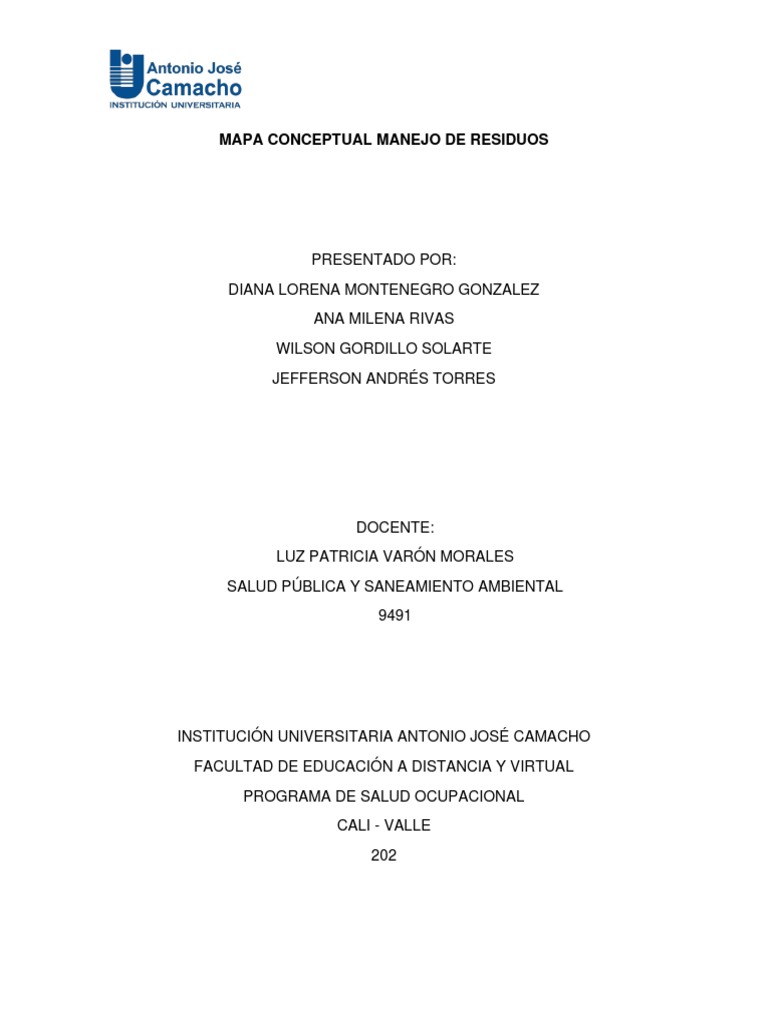 T7 Mapa Conceptual Manejo de Residuos Peligrosos | PDF | Residuos | Contaminación