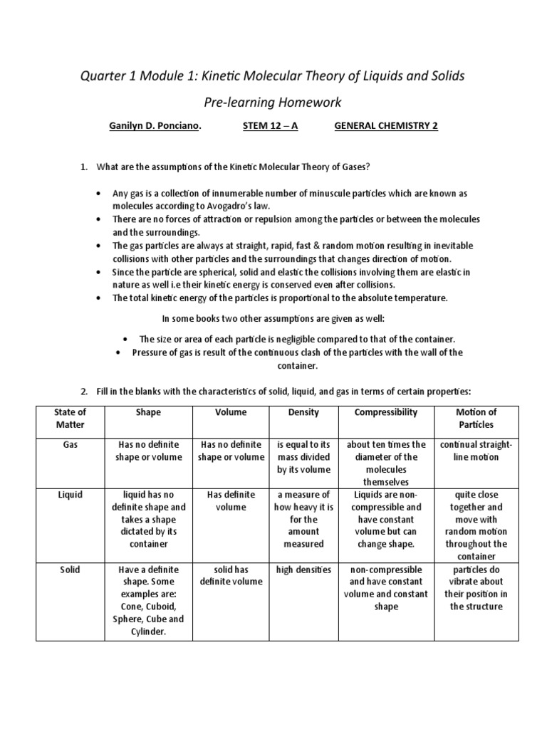 Genchem 2 M1 P.L | PDF | Gases | Volume