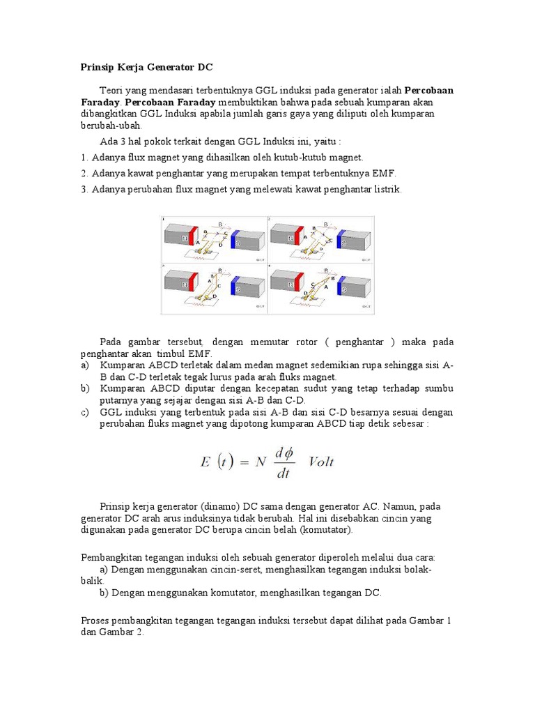 Prinsip Kerja Generator DC | PDF