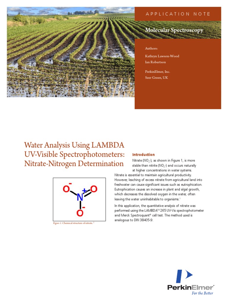 APP 012834 01 Water Analysis Using LAMBDA Nitrate-Nitrogen Determination | PDF ...