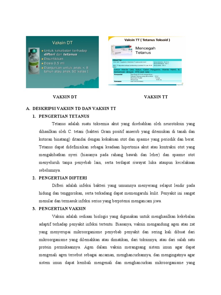 Vaksin TD Dan Vaksin TT | PDF