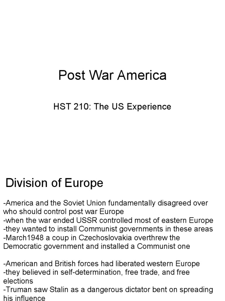 Post War America: HST 210: The US Experience | PDF | World Politics ...