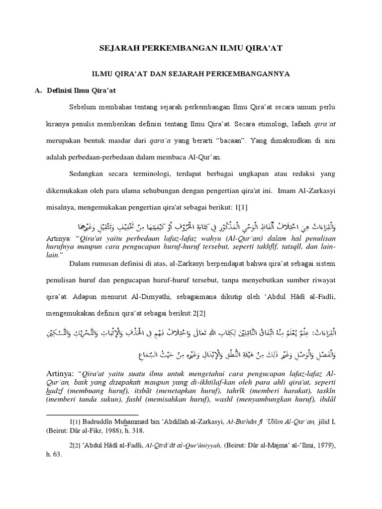 Sejarah Perkembangan Ilmu Qira'at | PDF