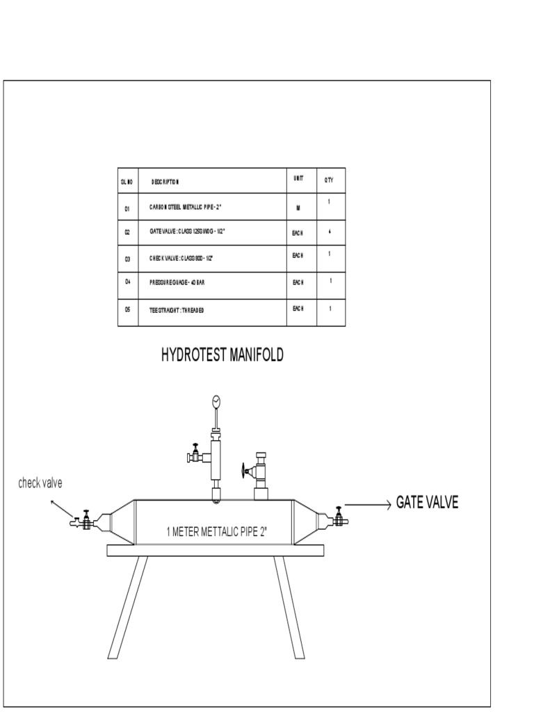 Hydrotest Manifold Assembly Details | PDF