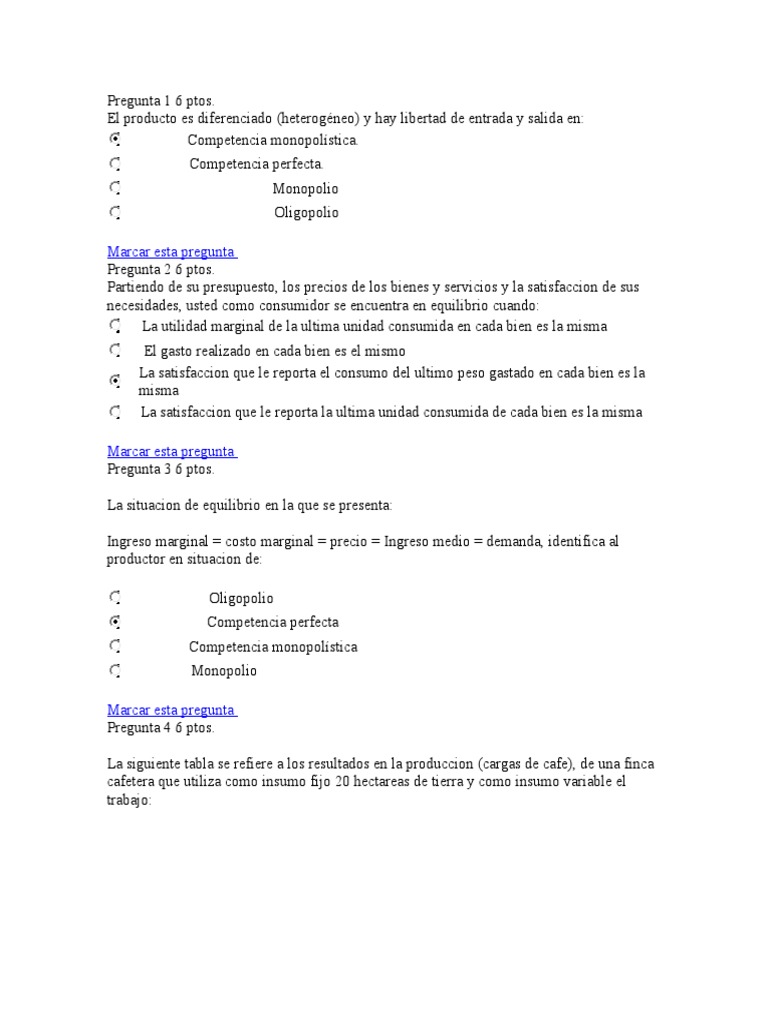 Examen Final Microeconomia | PDF | Monopolio | Oferta (economía)