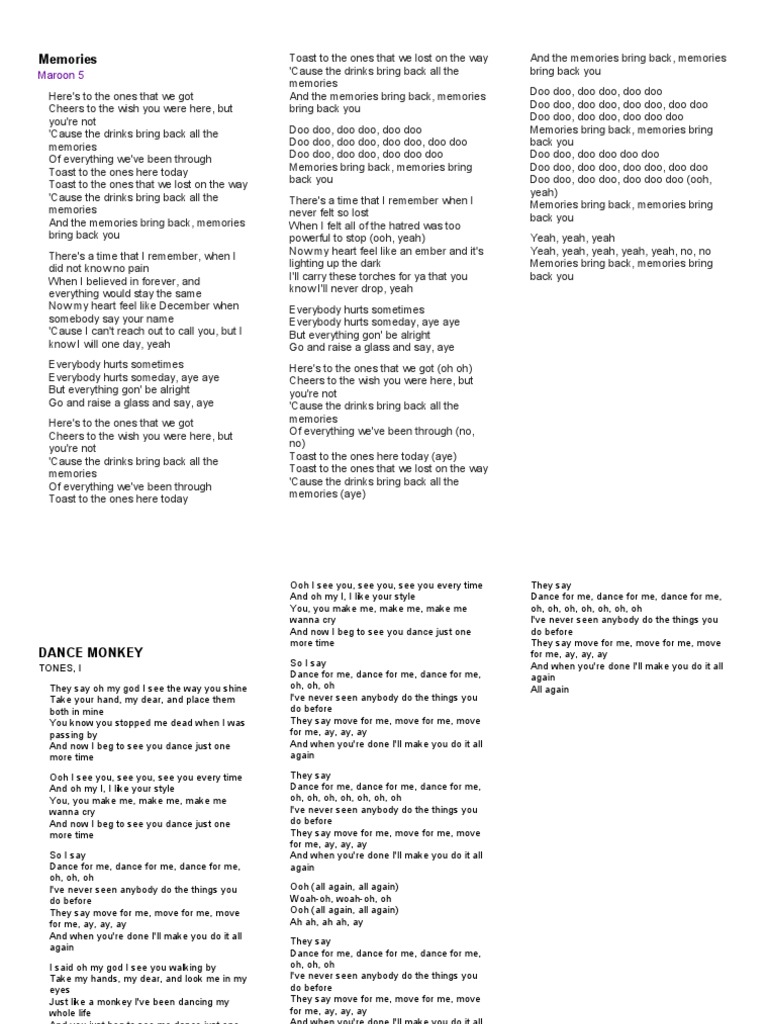 Song Lyrics | PDF
