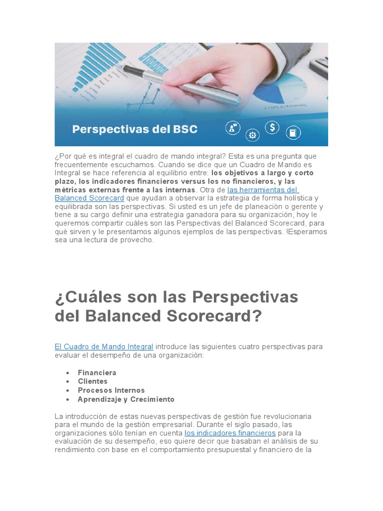 S14-Perspectivas Del BSC y Ejemplos | PDF | Cliente | Economias