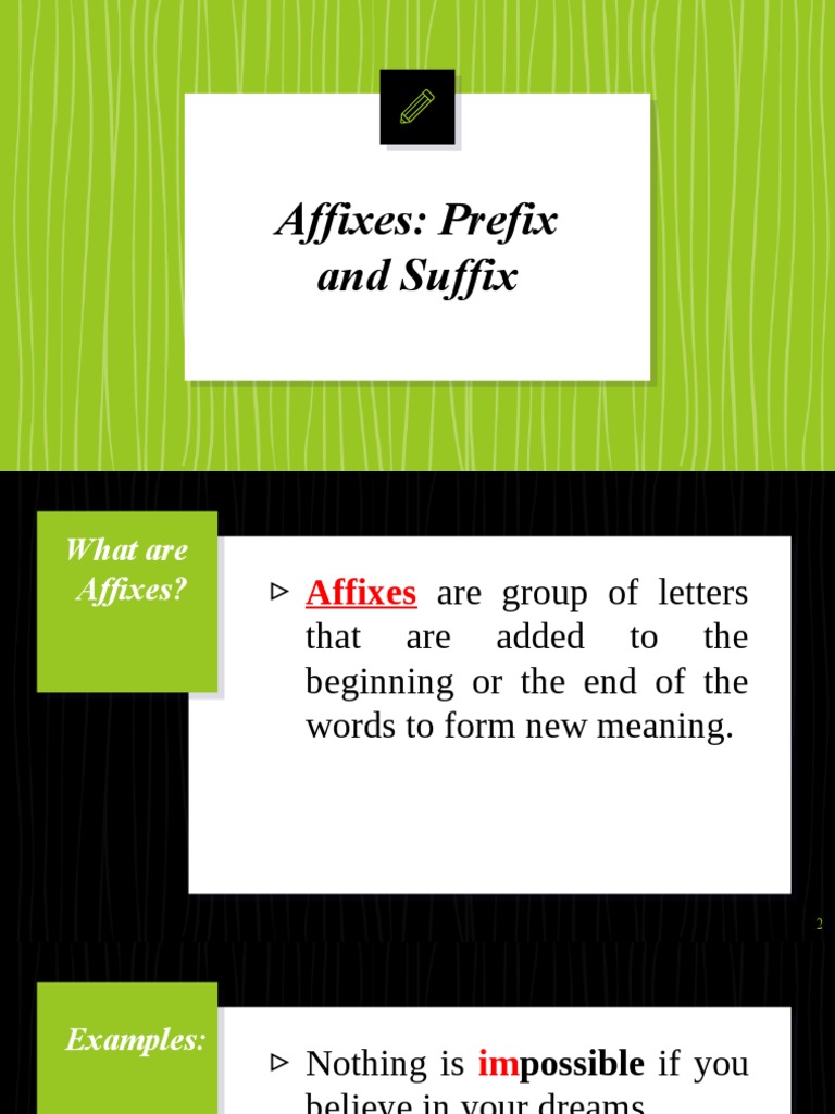 Affixes: Prefix and Suffix | PDF | Color | Yellow
