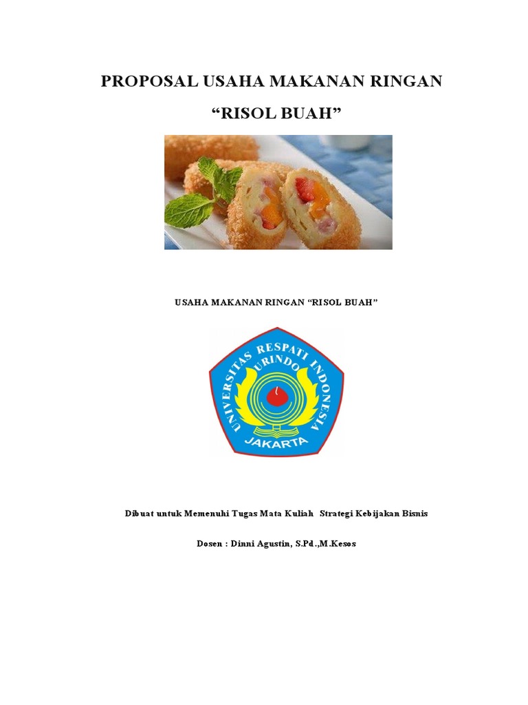 Contoh PROPOSAL USAHA RISOL BUAH | PDF