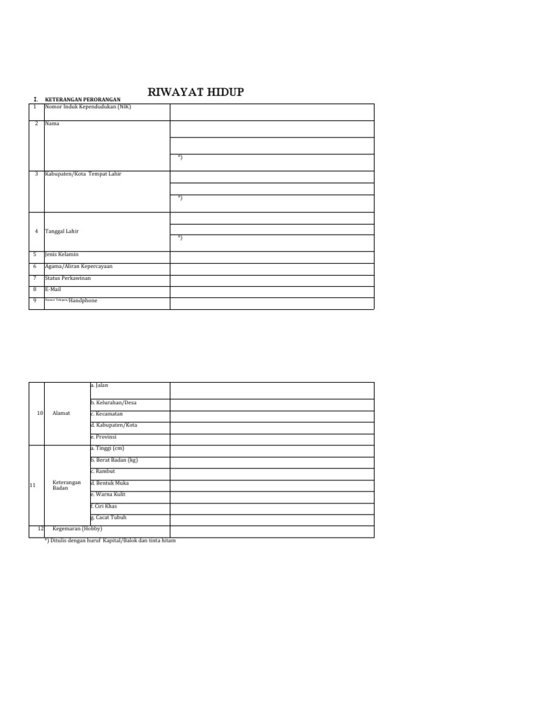 Contoh RH CPNS | PDF