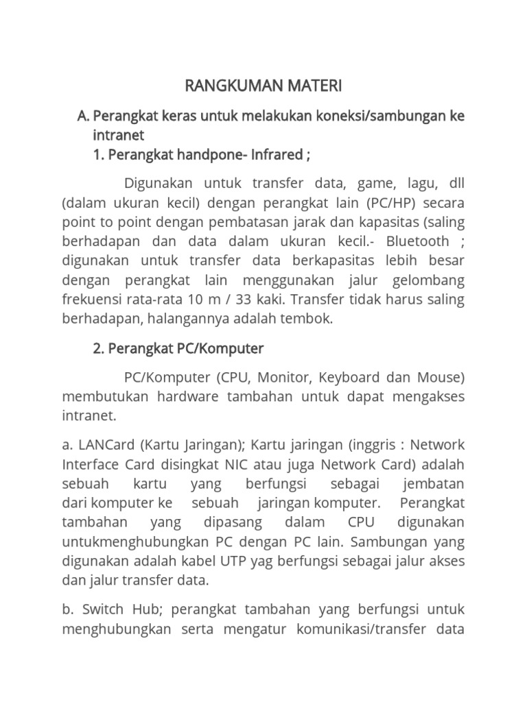 Rangkuman Perangkat Keras | PDF | Bisnis | Komputer